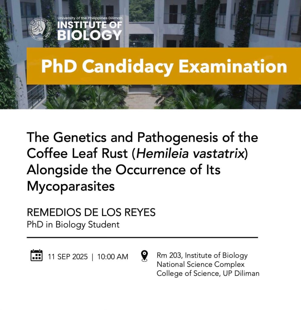 PhD Candidacy Examination – Remedios de los Reyes – Institute of Biology